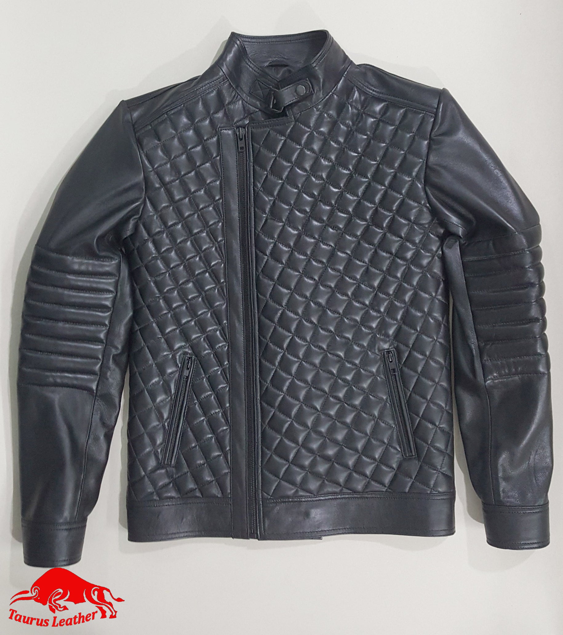 TAURUS LEATHER Black Quilted Sheep Leather Jacket – Taurus Leather